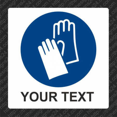 WEAR PROTECTIVE GLOVES - ISO MANDATORY SAFETY LABLE