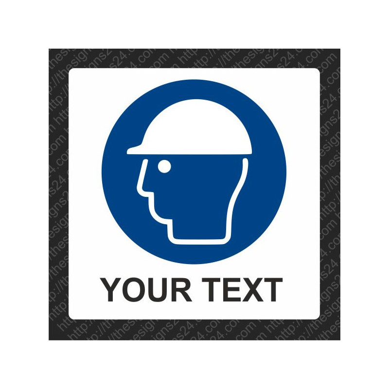 WEAR HELMET WEAR HEAD PROTECTION - ISO MANDATORY SAFETY LABLE