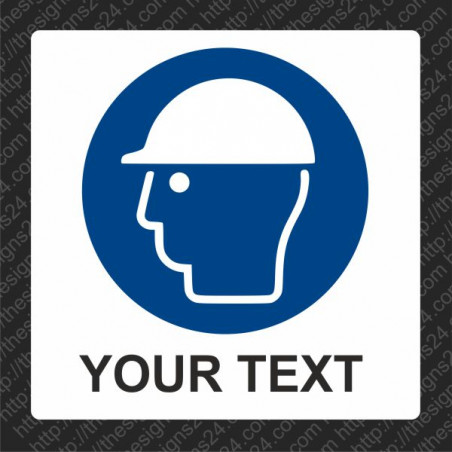 WEAR HELMET WEAR HEAD PROTECTION - ISO MANDATORY SAFETY LABLE