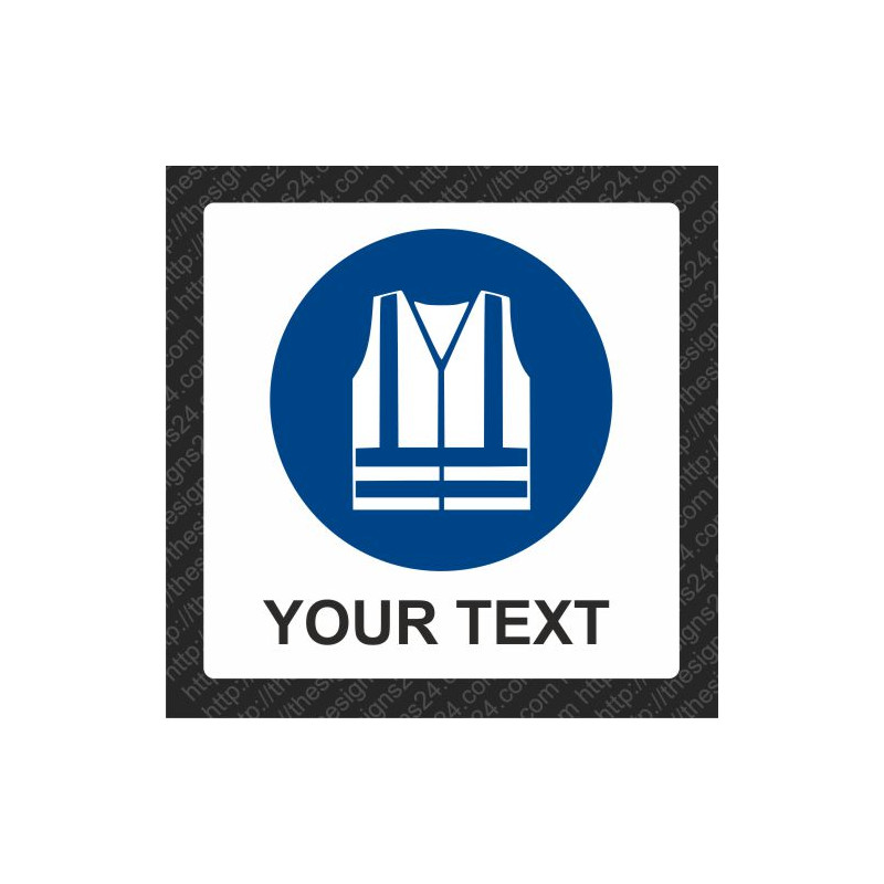 WEAR HIGH VISIBILITY JACKET- ISO MANDATORY SAFETY LABLE