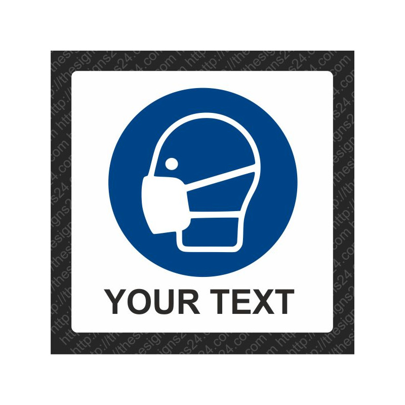 WEAR RESPIRATORY MASK - ISO MANDATORY SAFETY LABLE