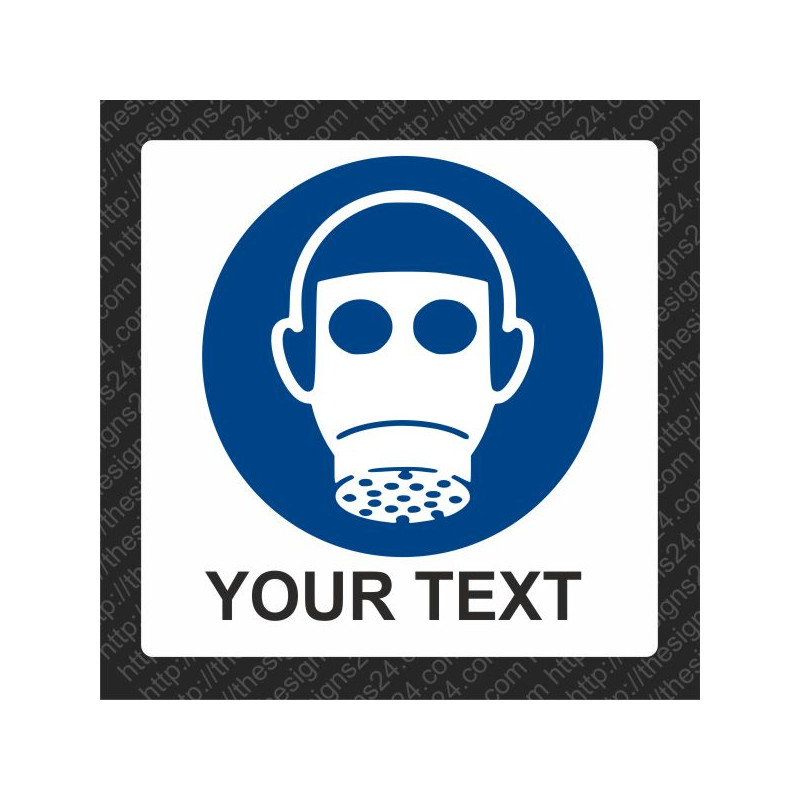 WEAR RESPIRATORY GAS MASK - ISO MANDATORY SAFETY LABLE