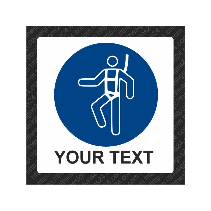 WEAR A SAFETY HARNESS - ISO MANDATORY SAFETY LABLE