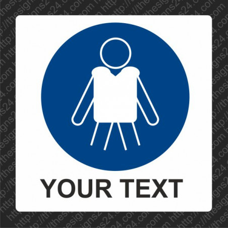 WEAR A LIFE JACKET A PERSONAL FLOATATION DEVICE- ISO MANDATORY SAFETY LABLE